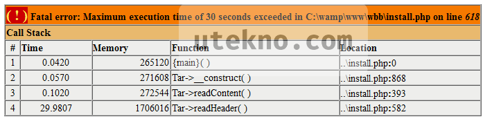 Cara mengatasi Fatal Error: Maximum execution time of 30 seconds is ... Cara mengatasi Fatal Error: Maximum execution time of 30 seconds is ...